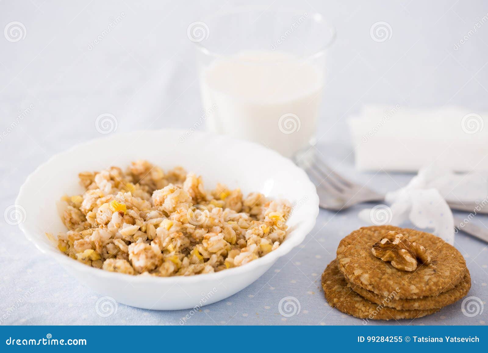 Plate with Cereal Porridge for Breakfast Stock Image - Image of ...