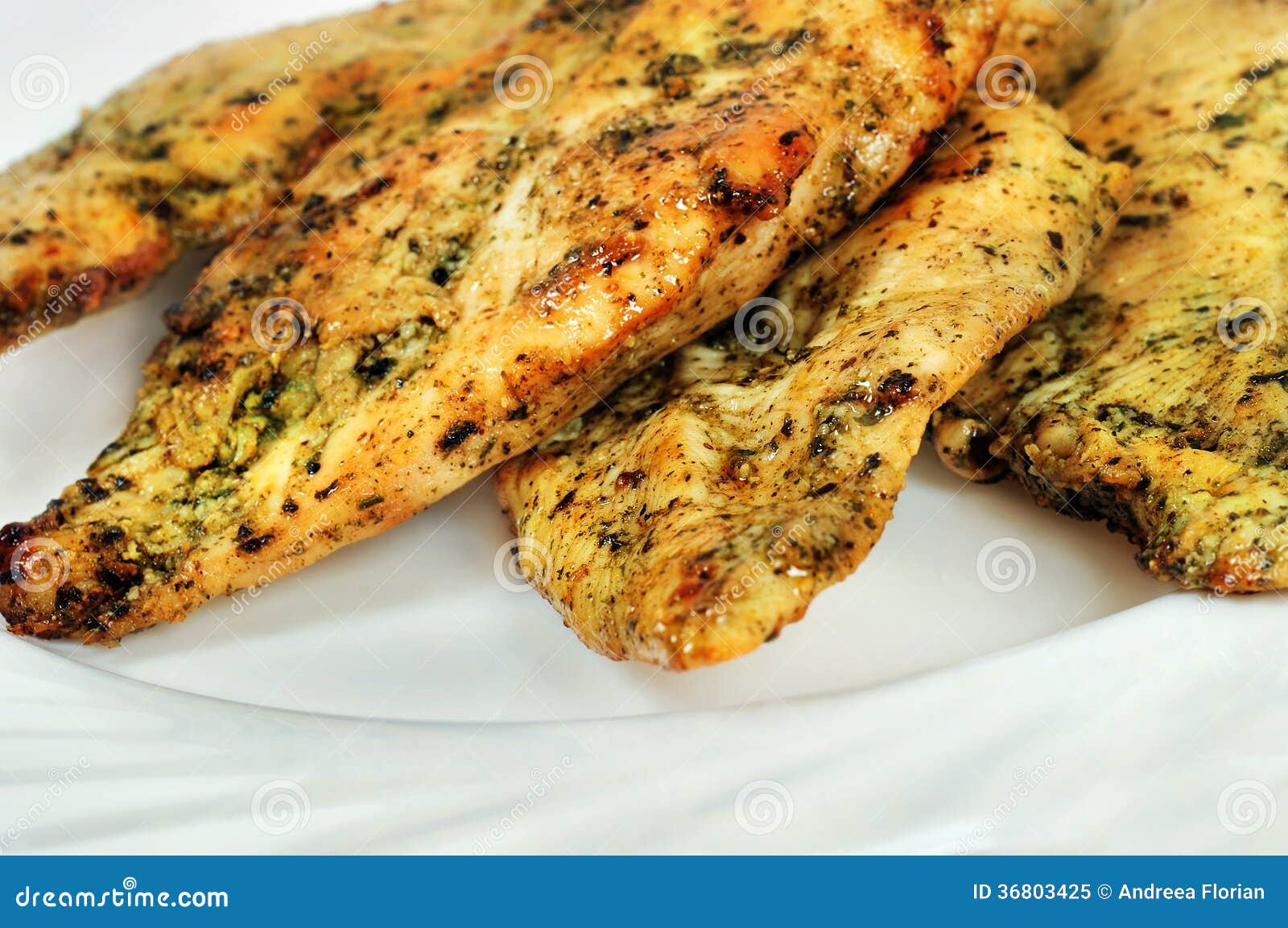 Plate with Chicken Marinated Stock Image - Image of dining, lunch: 36803425