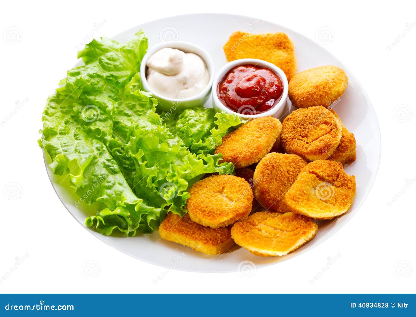 Plate of chicken nuggets stock photo. Image of meat, nuggets - 40834828