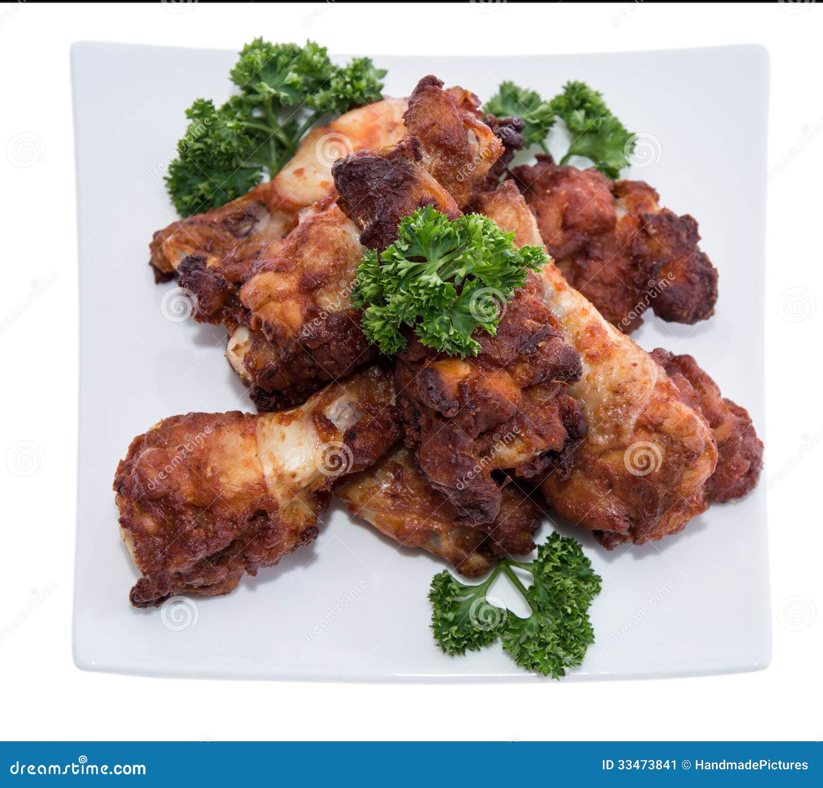 Plate with Chicken Pieces on White Stock Image - Image of cuisine ...