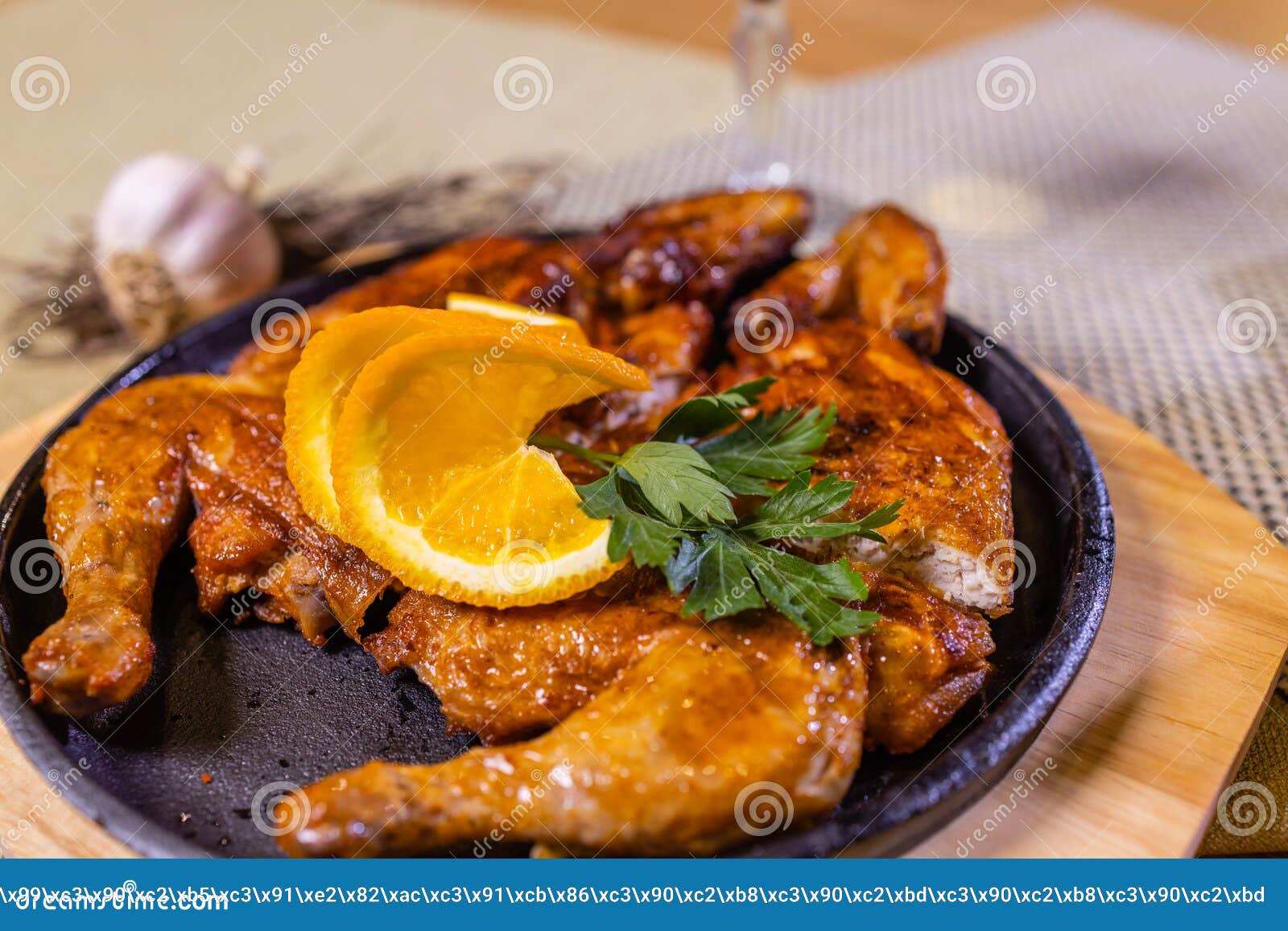 Plate with Chicken Tabaka in a Pub. Stock Photo - Image of georgia ...