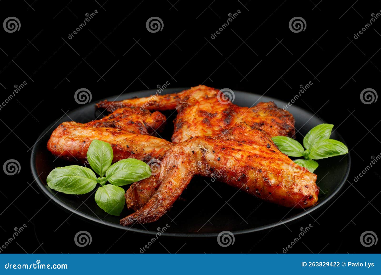 Plate of chicken wings stock photo. Image of baked, dinner - 263829422
