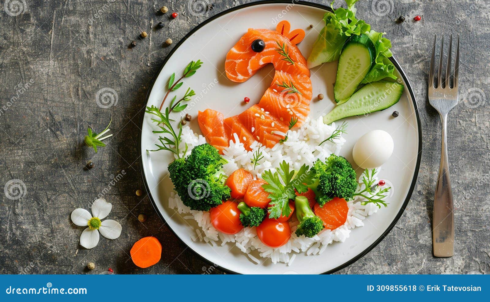 A Plate with Children Food in the Shape of an Animal. Selective Focus ...
