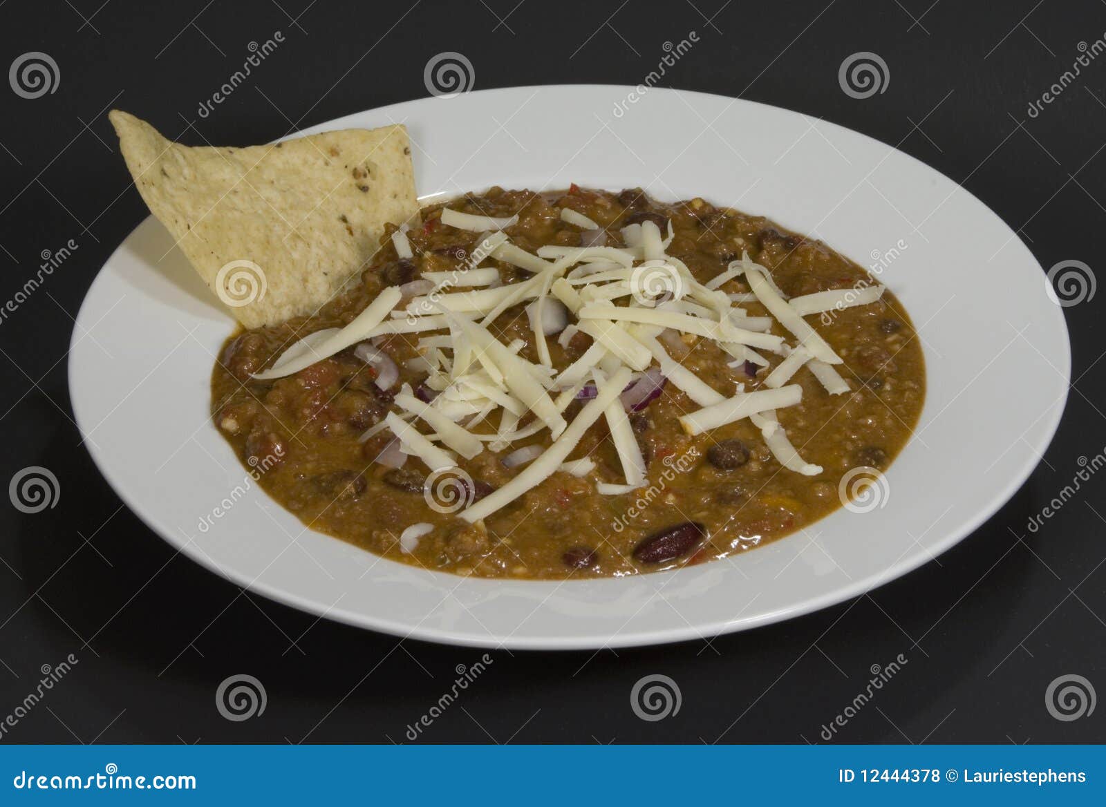 Plate of chili stock photo. Image of onion, nacho, food - 12444378