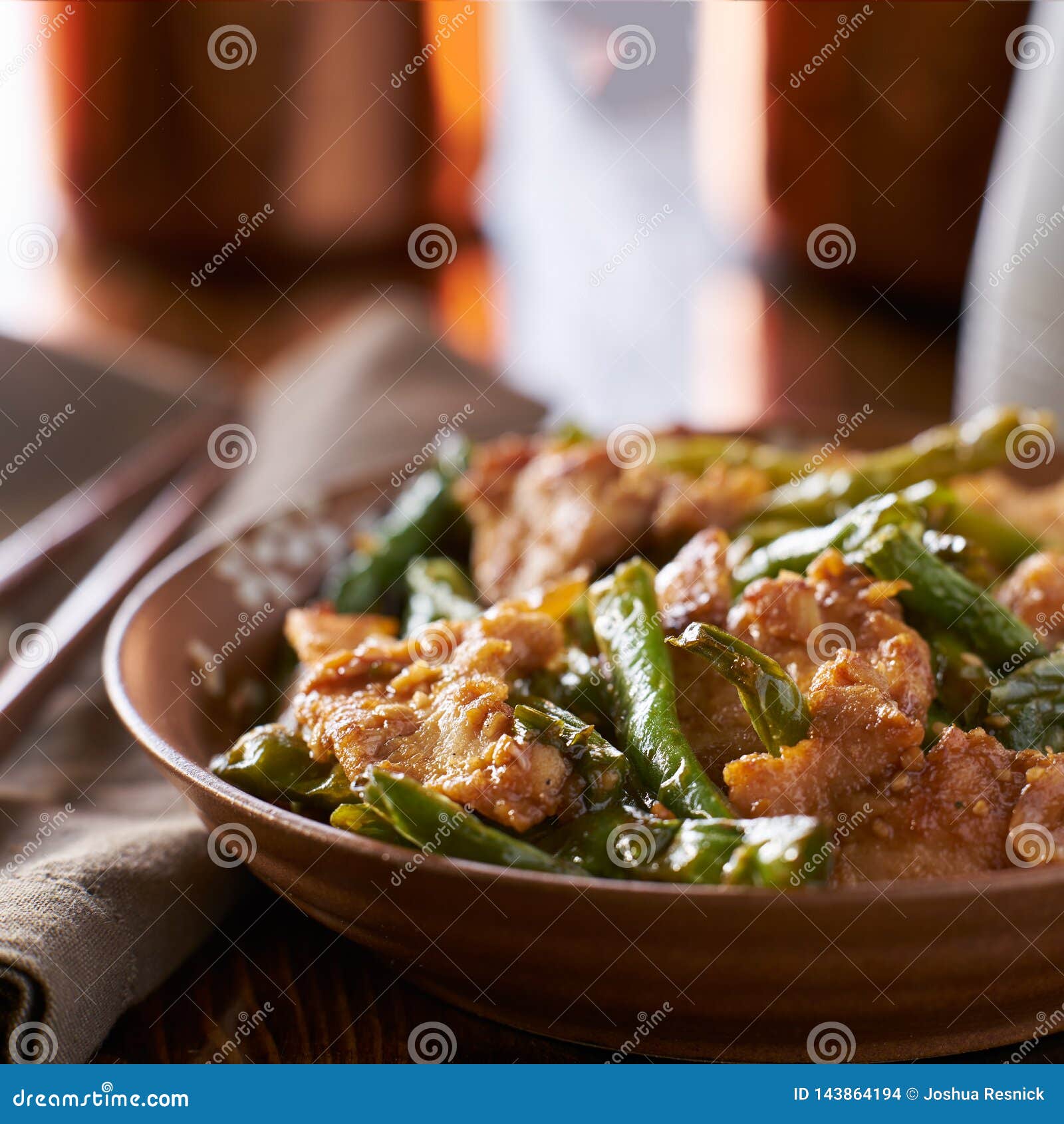 Plate of Chinese Stir Fried String Bean Chicken Stock Photo - Image of ...