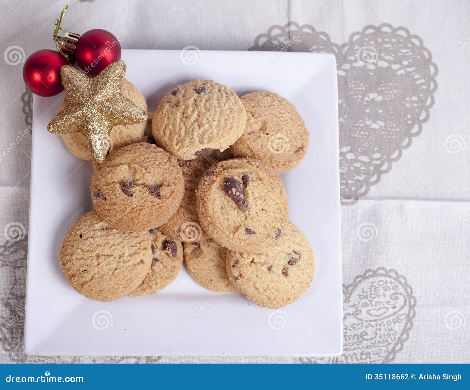 Plate of Christmas cookies stock photo. Image of sweet - 35118662