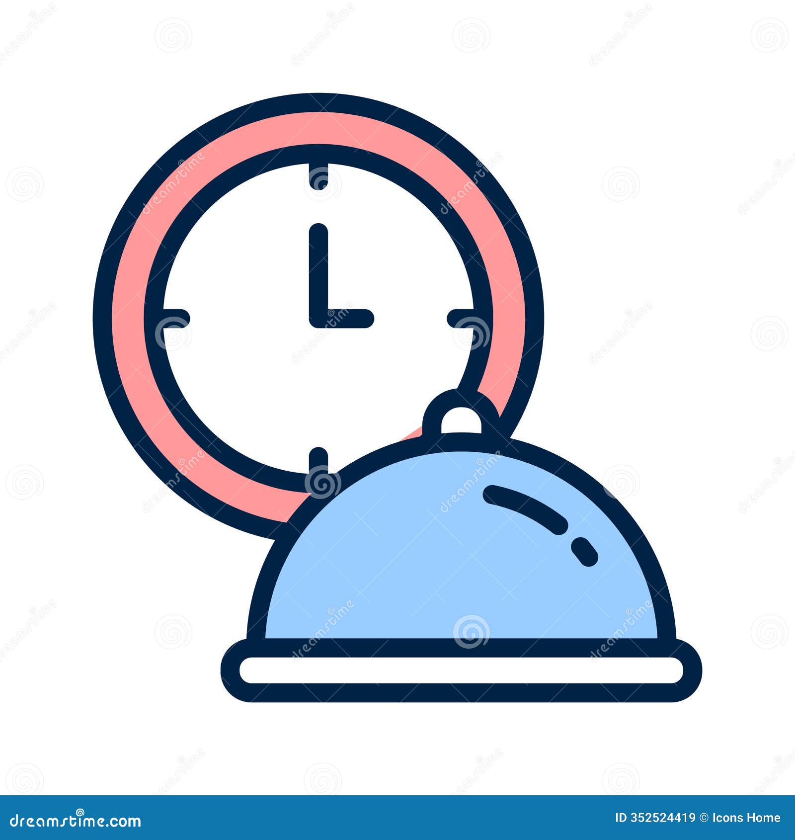 Plate with a Clock Symbolizing Meal Scheduling Stock Illustration ...