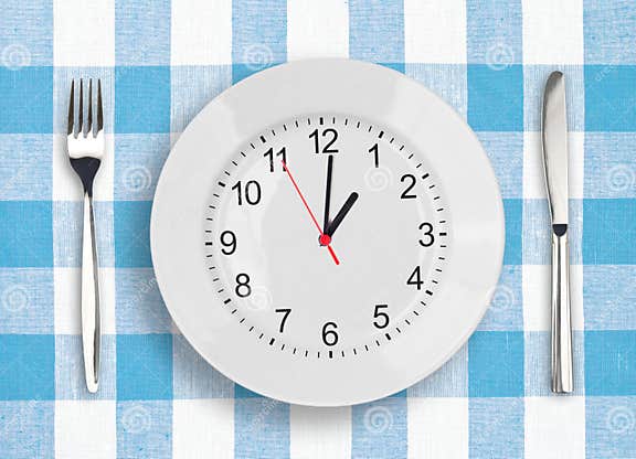 Plate with Clockface - Lunch Time Concept Stock Image - Image of eating ...