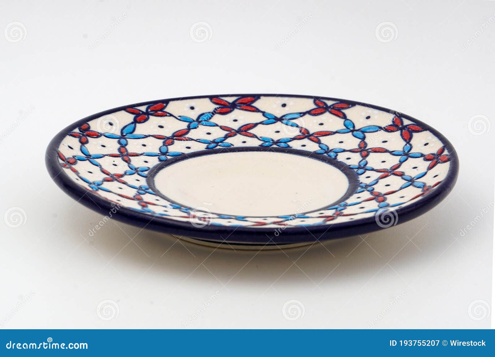 Plate of Coffee with a Traditional Design with a White Background Stock ...