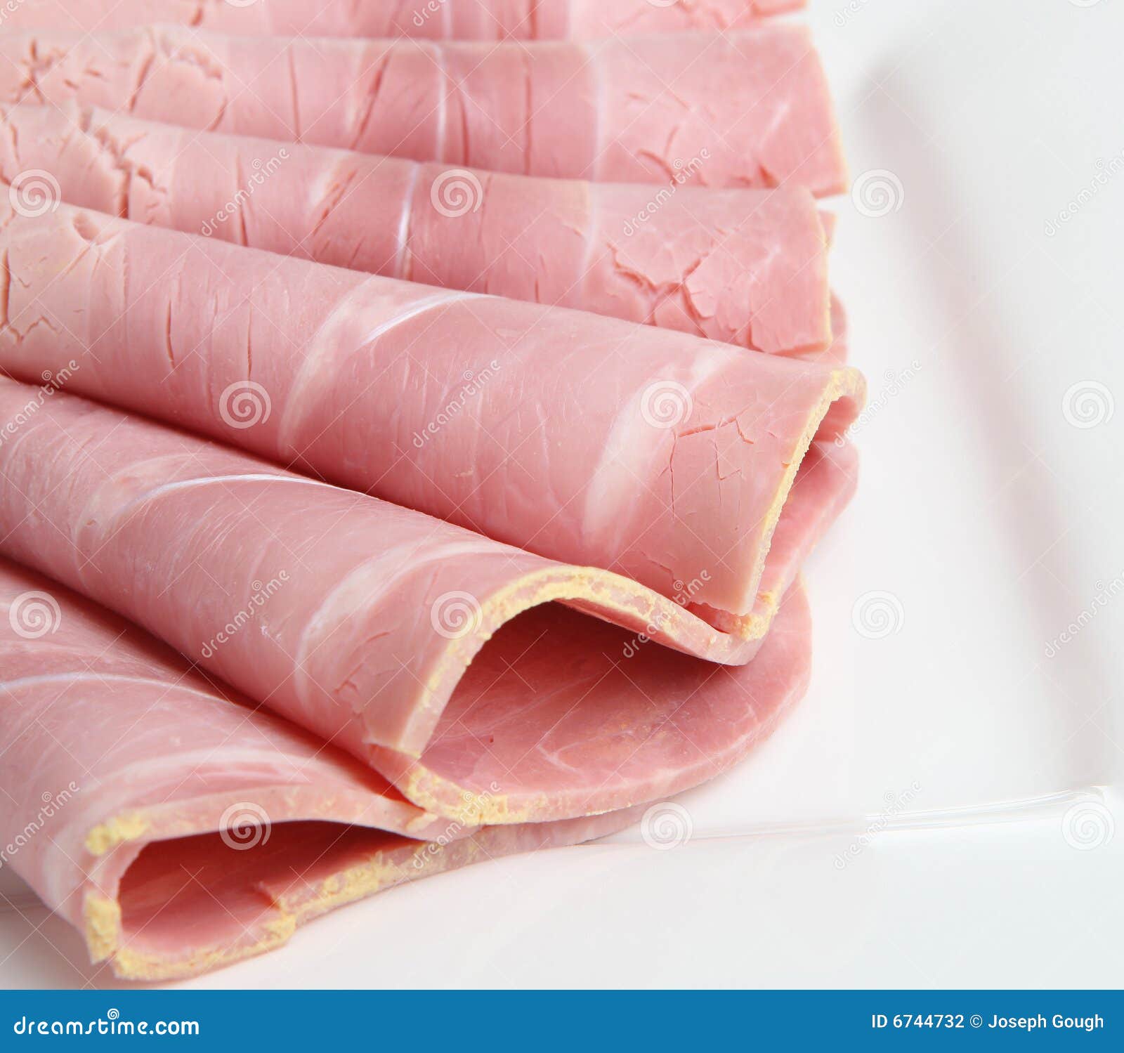 Plate of Cold Ham stock photo. Image of white, pink, pork - 6744732