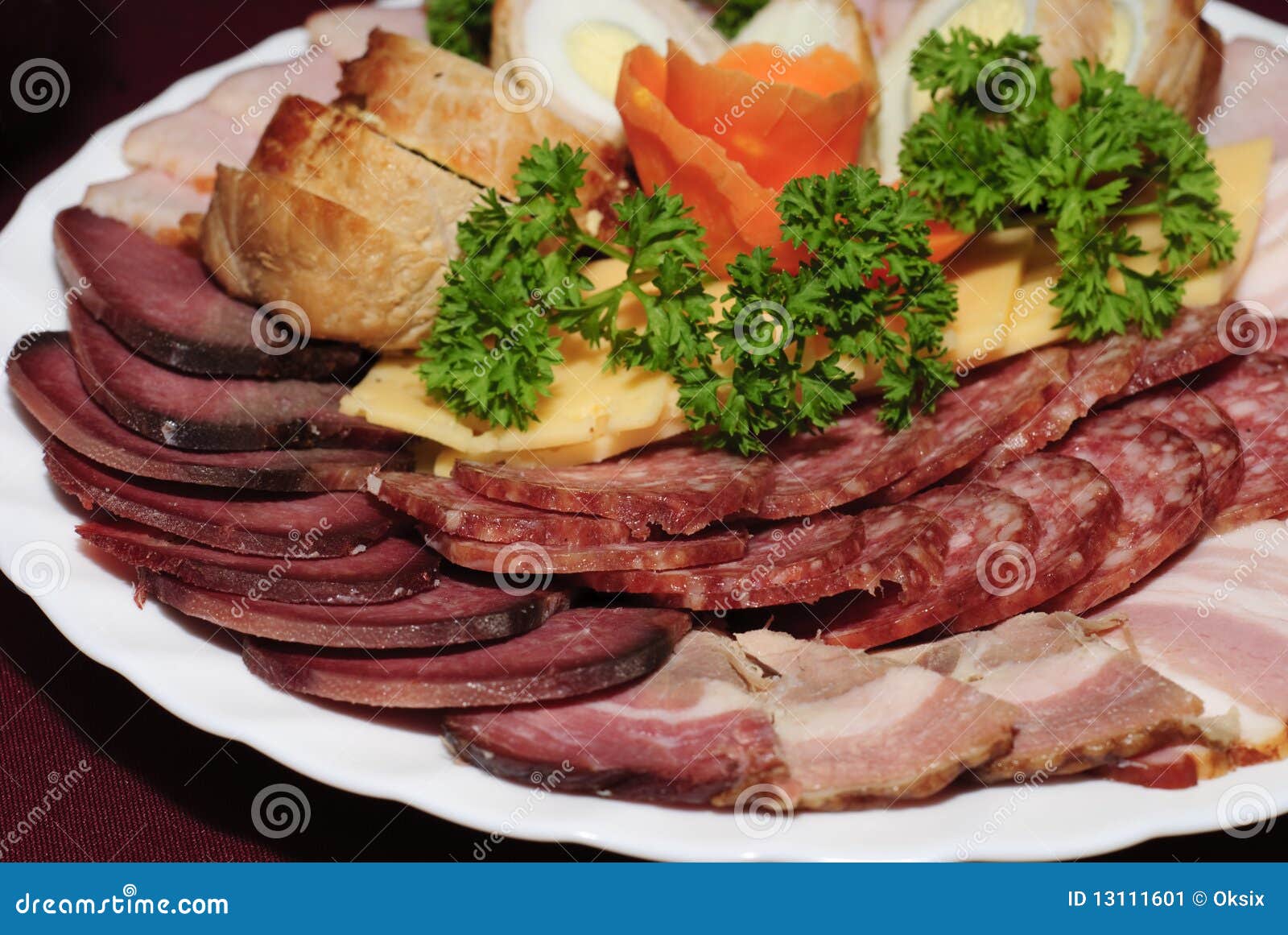 Plate with collation stock image. Image of cold, decor - 13111601