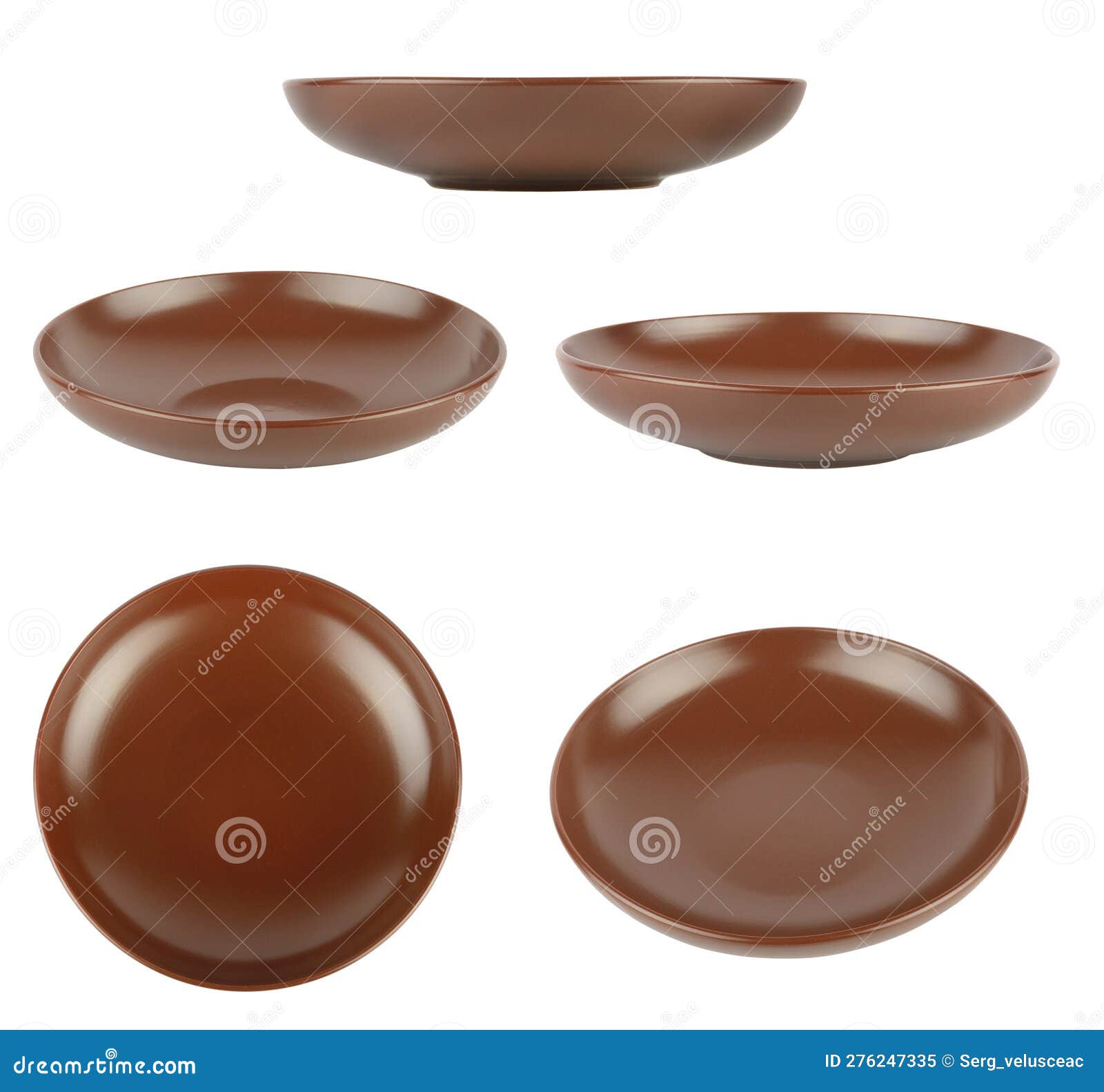 Plate Collection Different Angles Isolated on White Stock Image - Image ...
