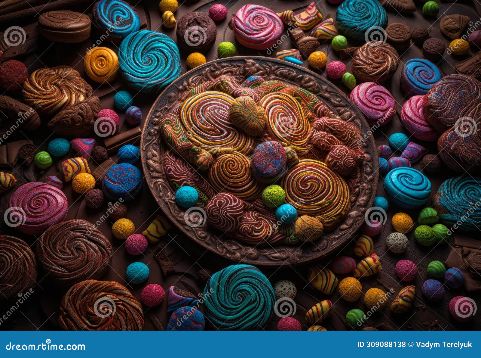 Plate of Colorful Chocolate Candies Stock Photo - Image of food ...