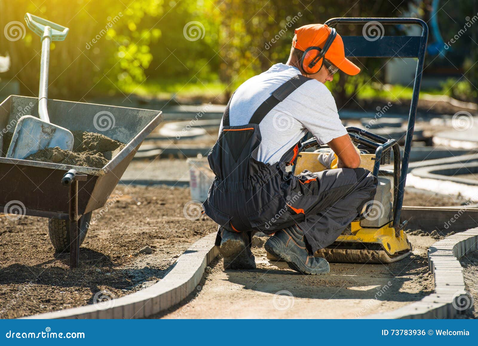 Plate Compactor For For Soil Compaction Pavement Or Sidewalk In The ...