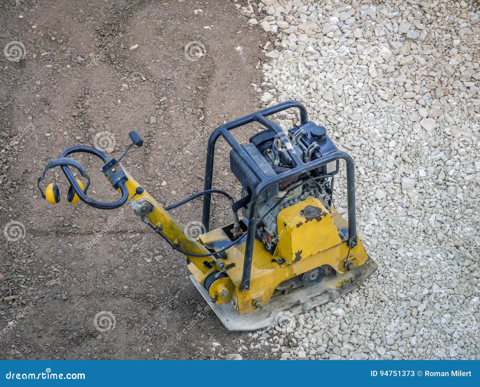 Plate Compactor For For Soil Compaction Pavement Or Sidewalk In The ...