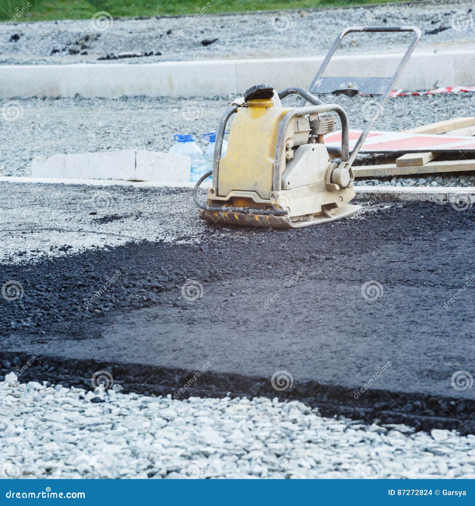 Plate compactor stock photo. Image of engineering, machinery - 87272824