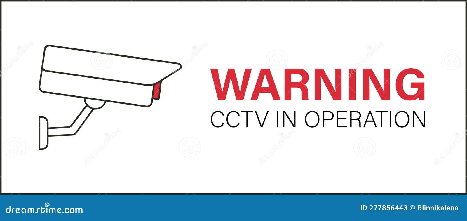 Plate with Contour Camera and Text Warning - CCTV is Operation ...