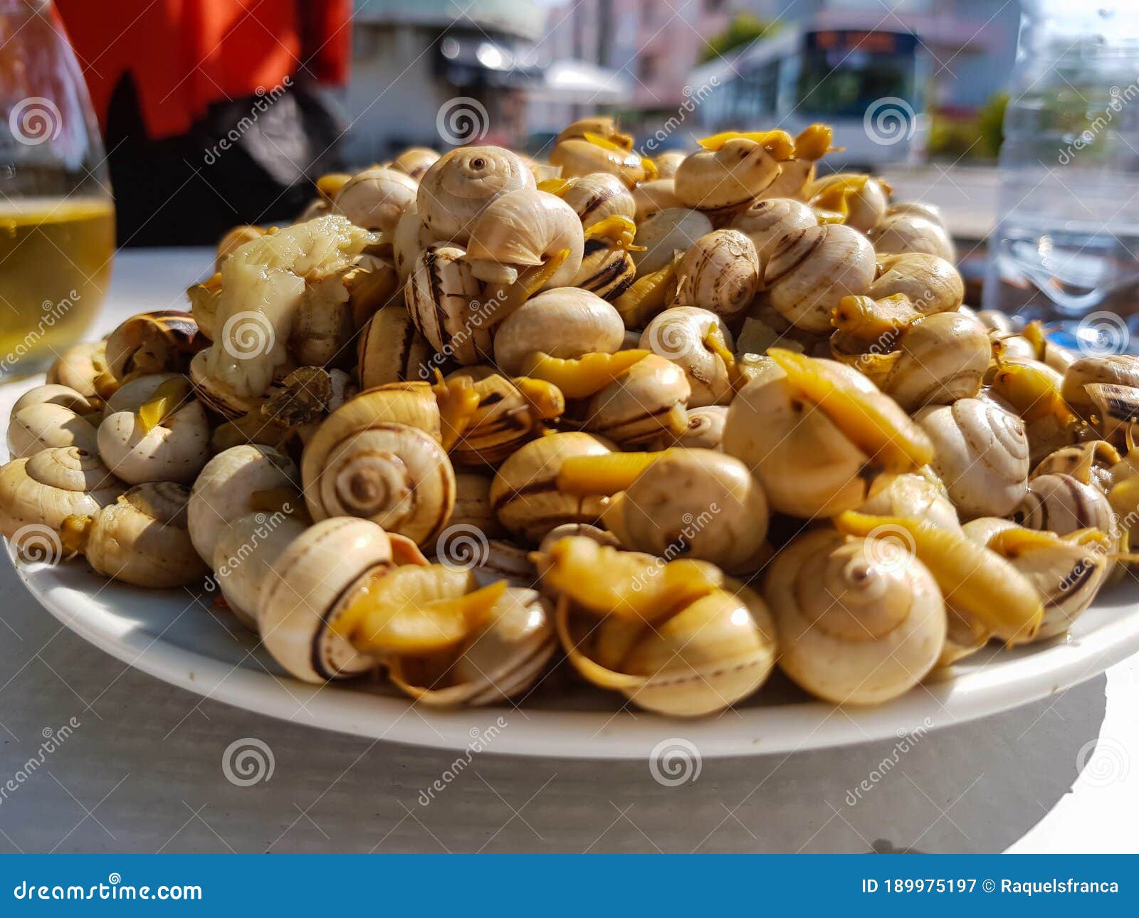 Plate with cooked snails stock image. Image of natural - 189975197