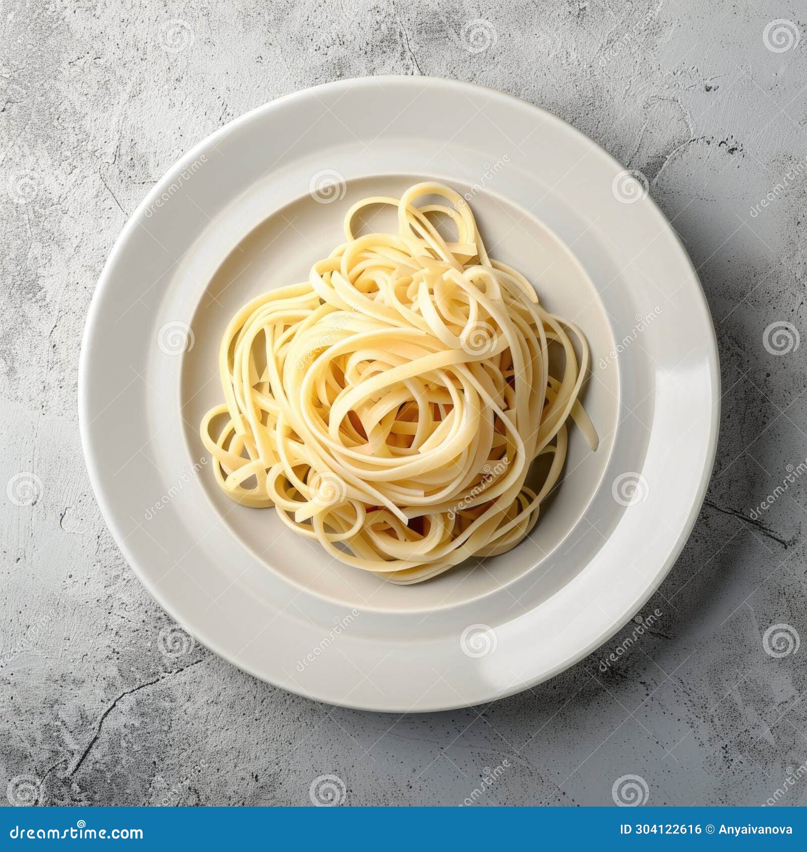 A Plate of Cooked Spagetti Pasta on a Table Stock Photo - Image of ...