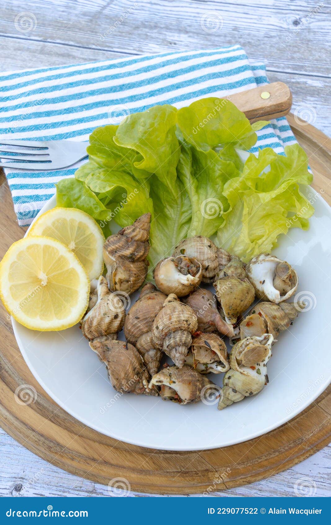 Plate of Cooked Whelks on a Table Stock Photo - Image of cooked ...