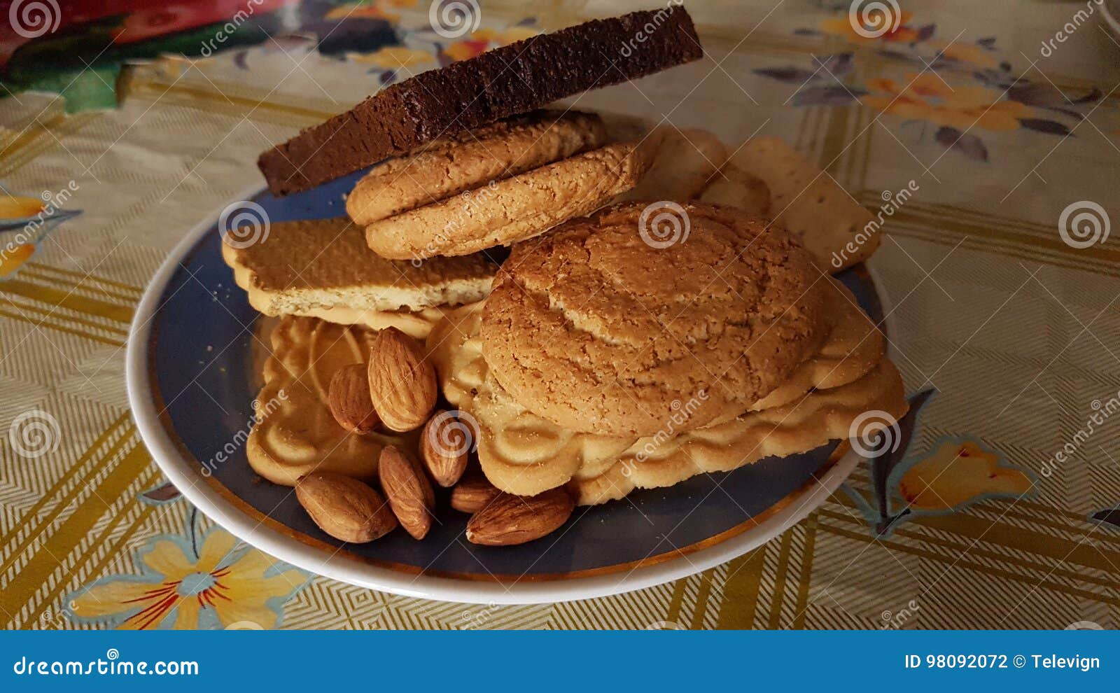 A plate of cookies. stock photo. Image of gourmet, cookie - 98092072