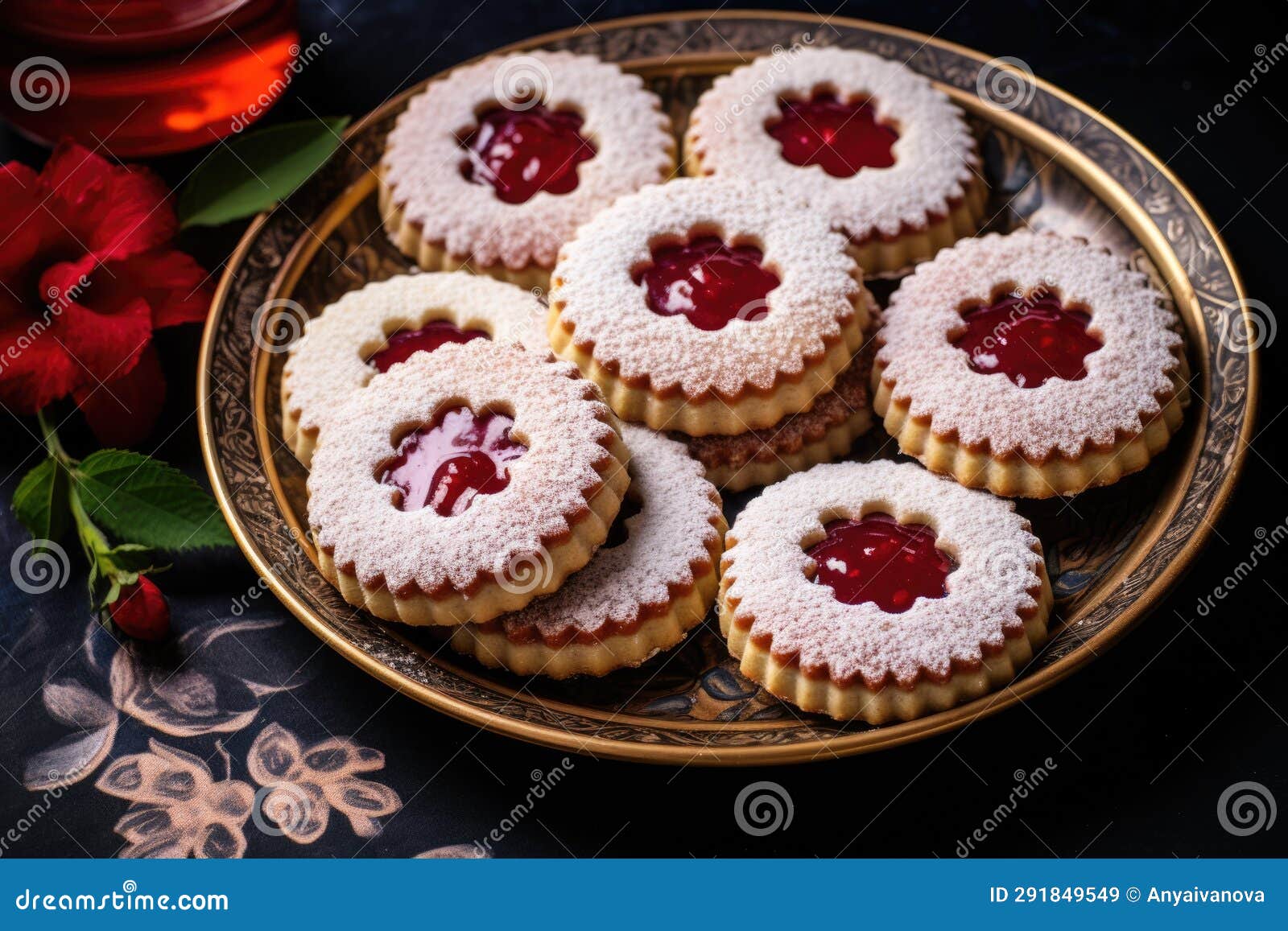 A Plate of Cookies with Raspberry Filling. Stock Image - Image of berry ...