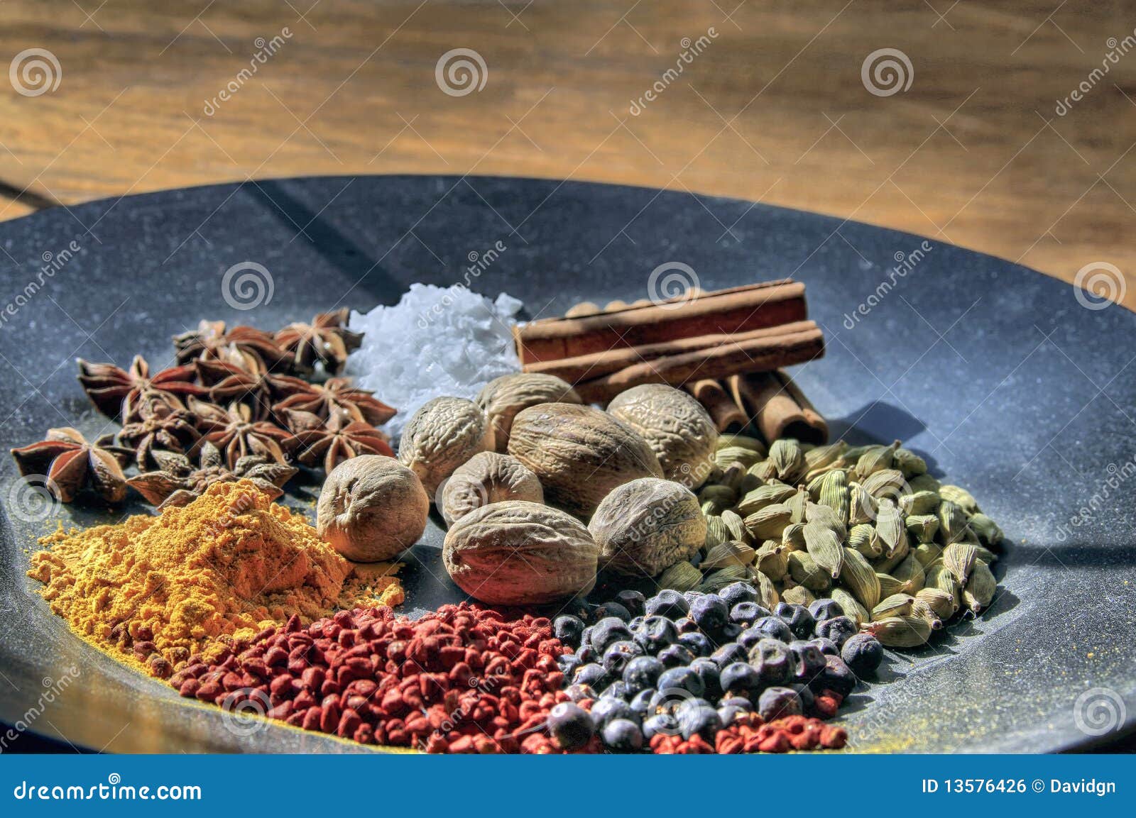 Plate of Cooking Spices stock photo. Image of fennel - 13576426