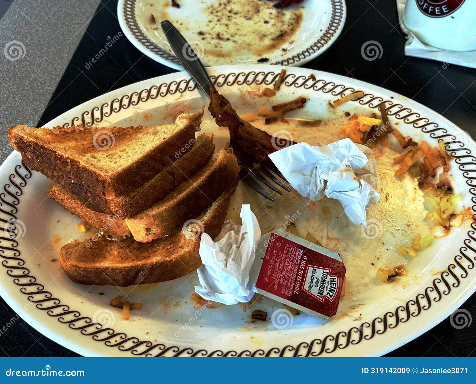 Plate on a counter stock image. Image of finished, eating - 319142009