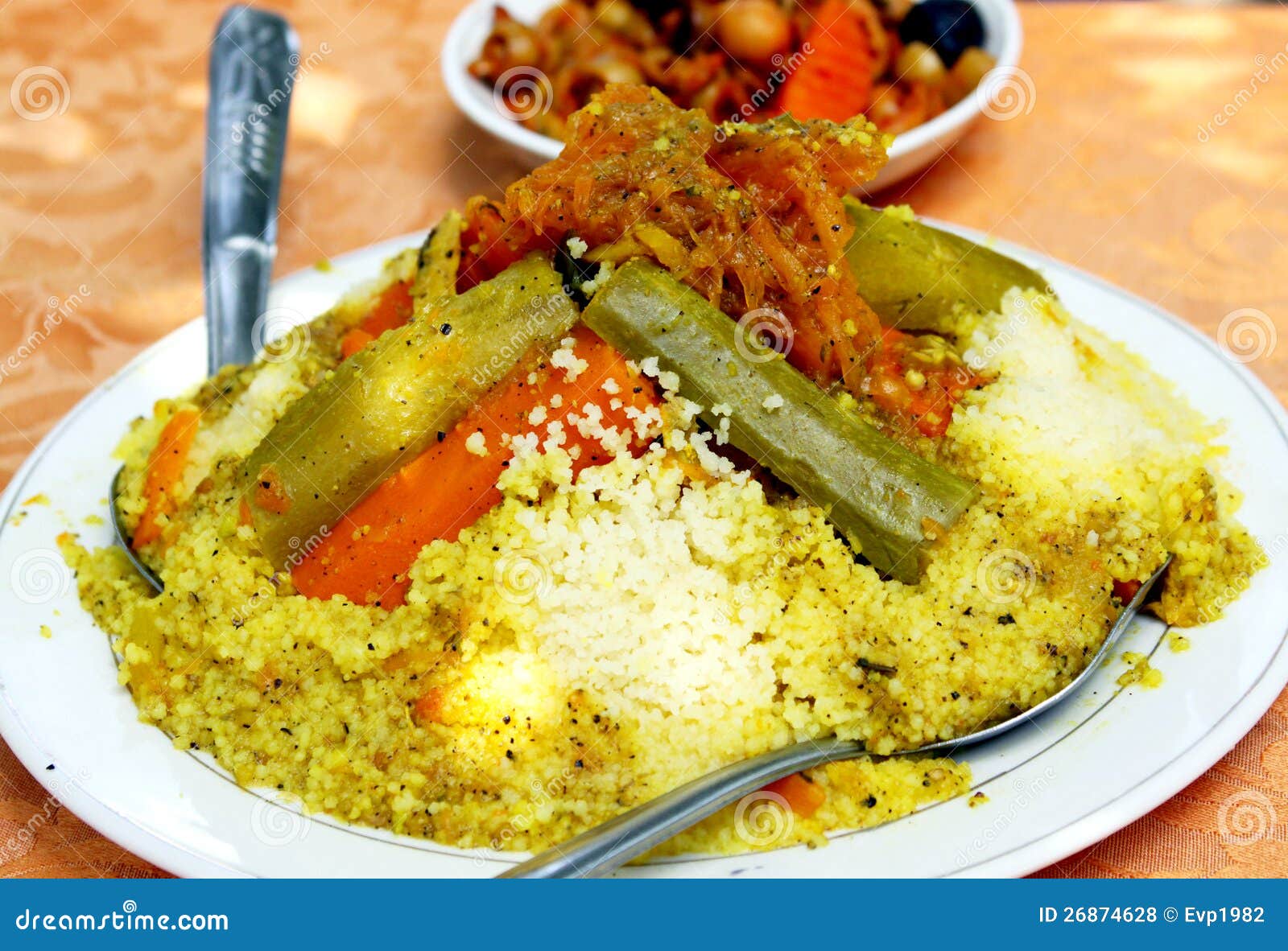 A plate of couscous stock photo. Image of baked, braised - 26874628