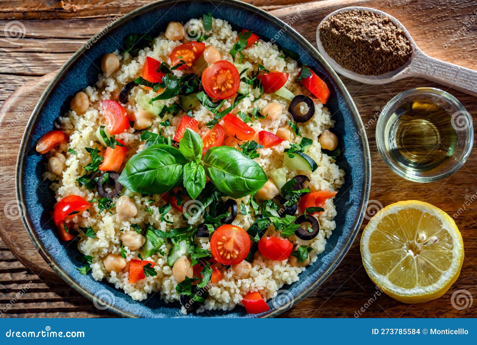 A Plate of Couscous Served with Vegetables and Chickpeas Stock Photo ...