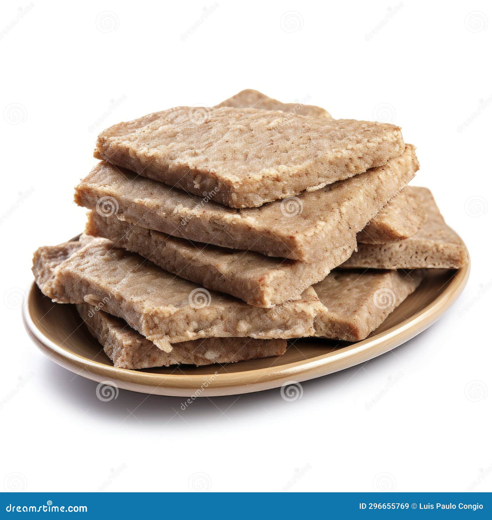 A Stack of Crispy Crackers on a Plate Stock Image - Image of munchies ...
