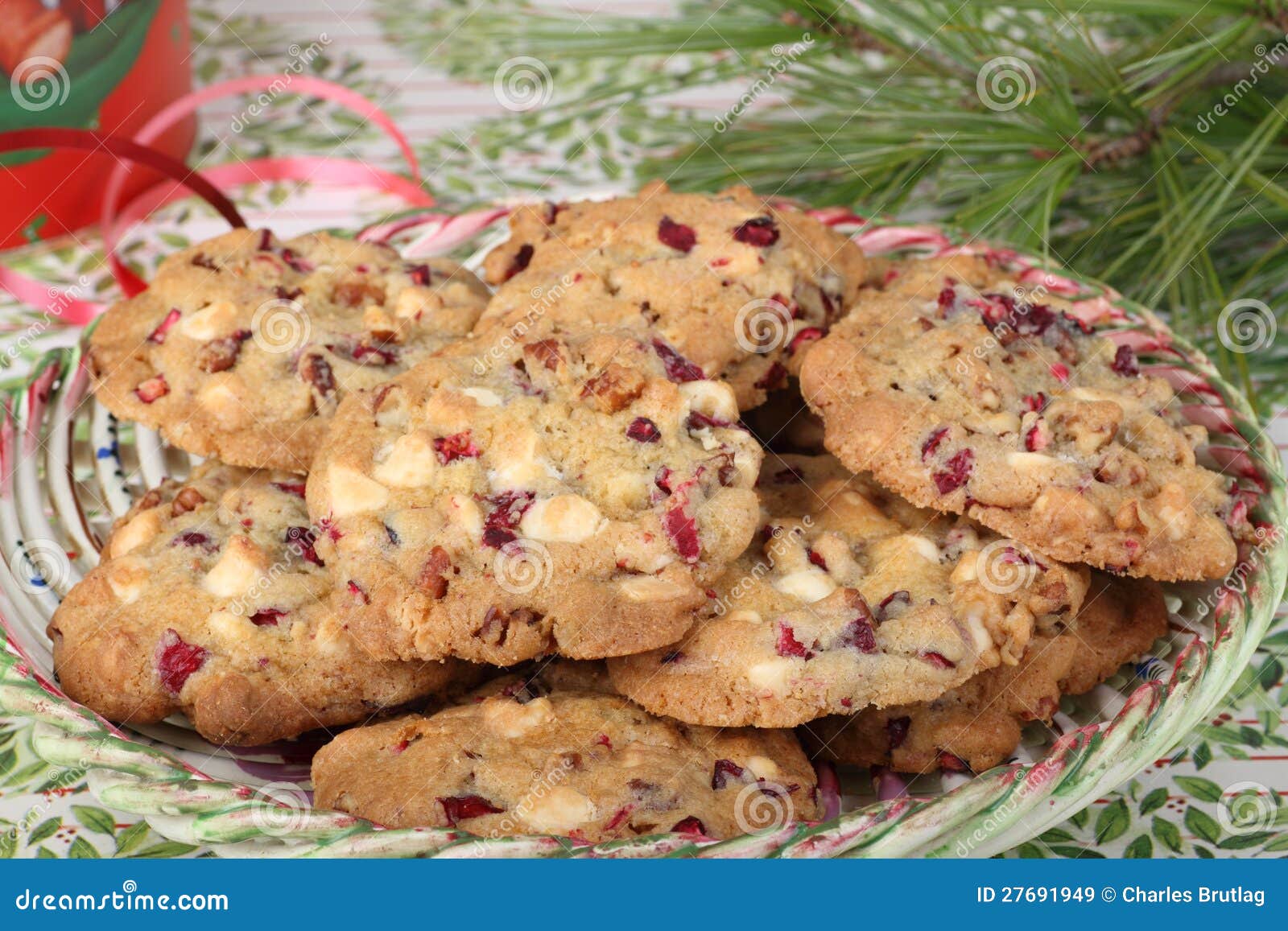 Plate of Cranberry Nut Cookies Stock Image - Image of homemade, treat ...