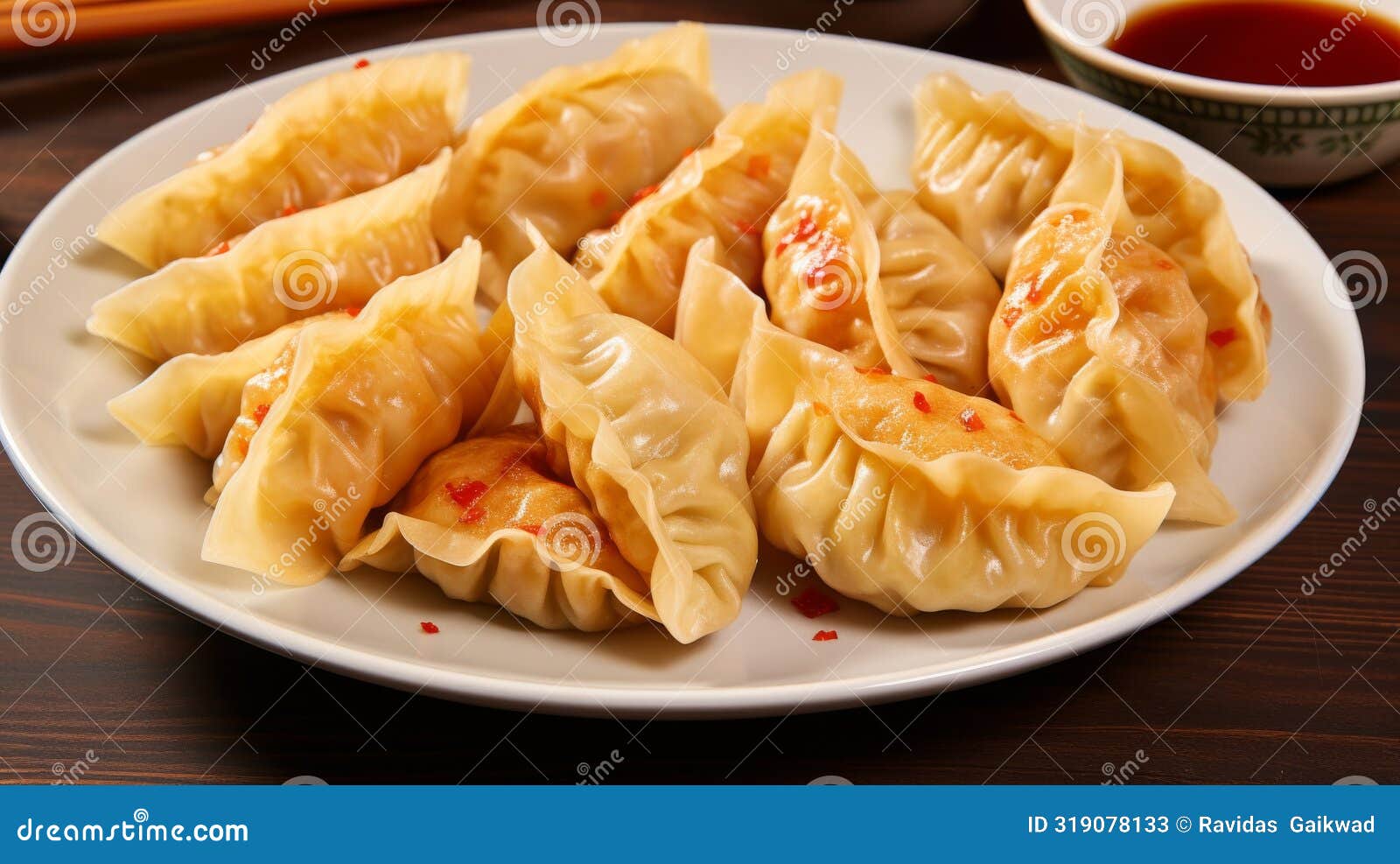Plate Of Crispy And Flavorful Chinese Dim Sum Royalty-Free Stock ...