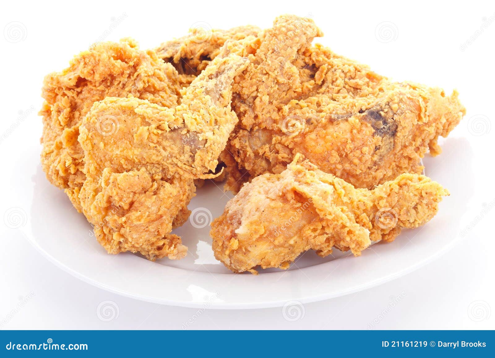 Plate of Crispy Fried Chicken on a White Plate Stock Image - Image of ...
