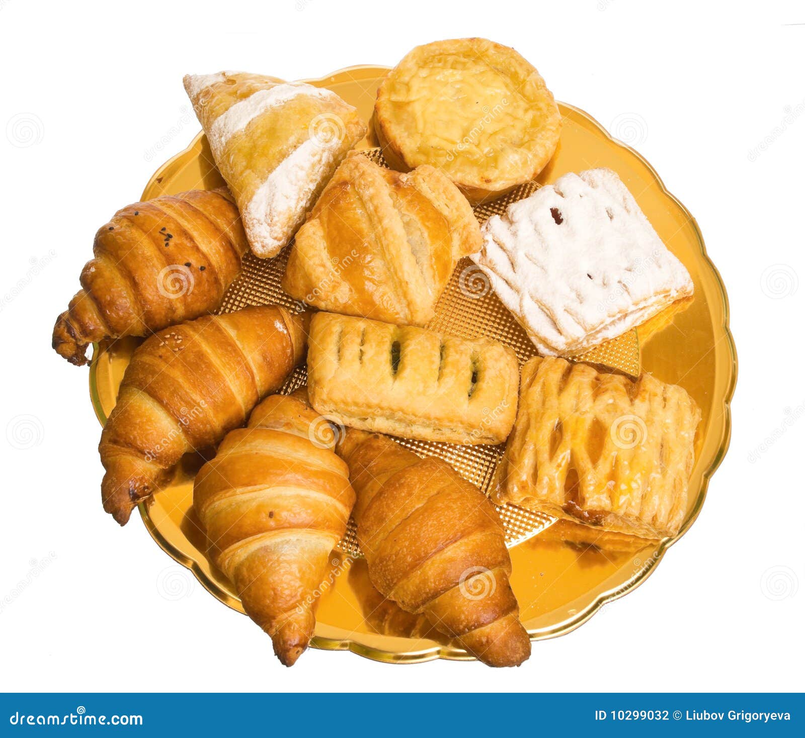 The plate with croissants stock photo. Image of plate - 10299032
