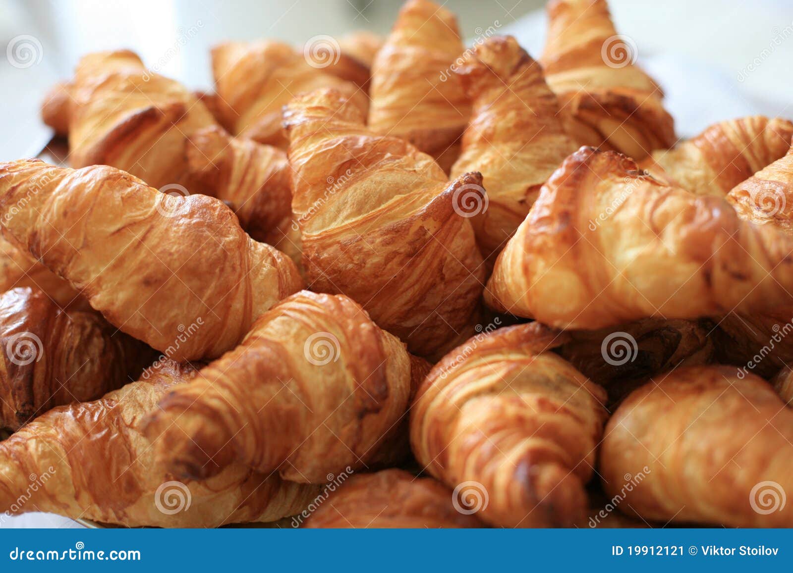 Plate with croissants stock image. Image of baker, croissants - 19912121
