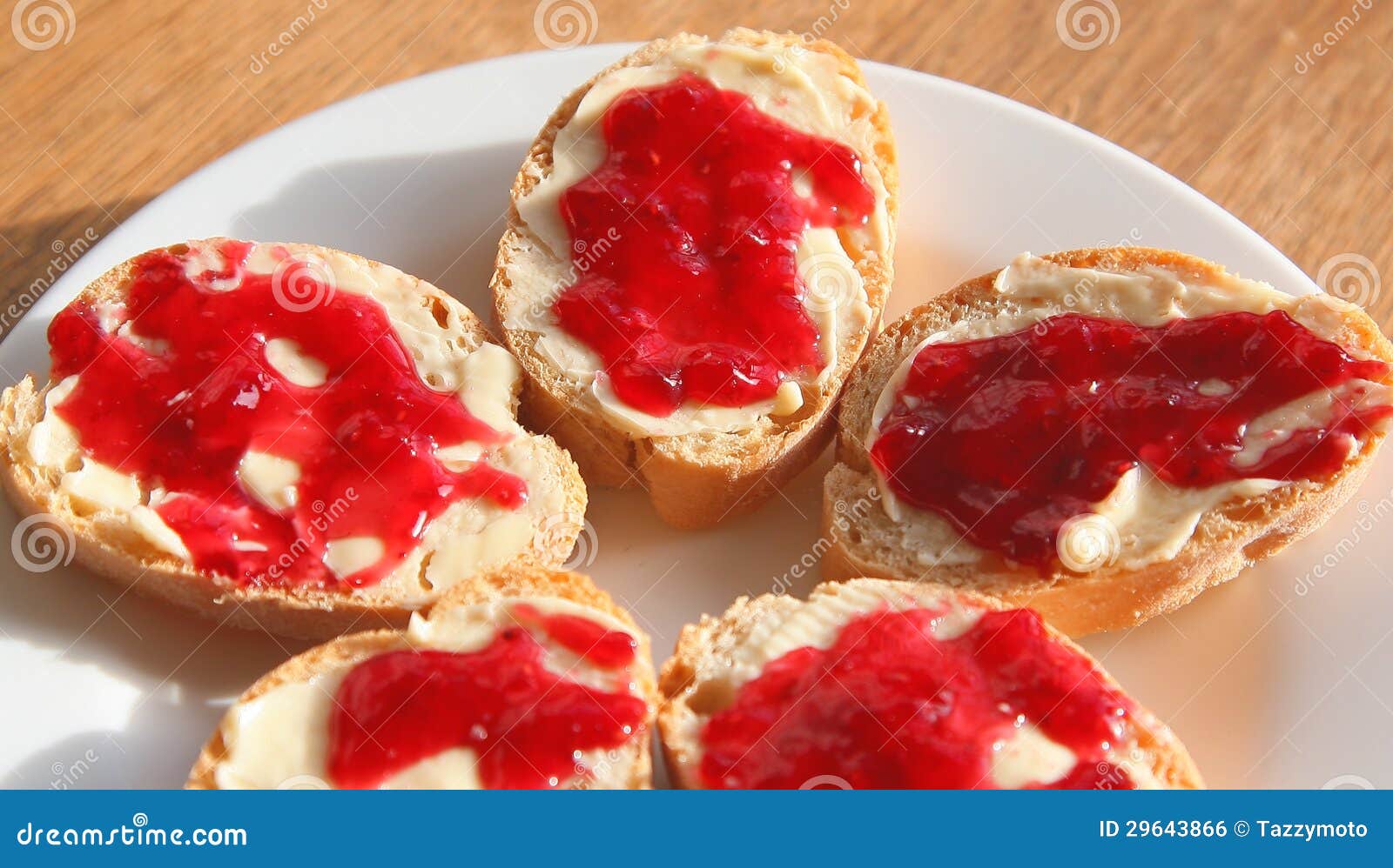 Plate of Crusty Bread and Jam Stock Photo - Image of crusty, snack ...
