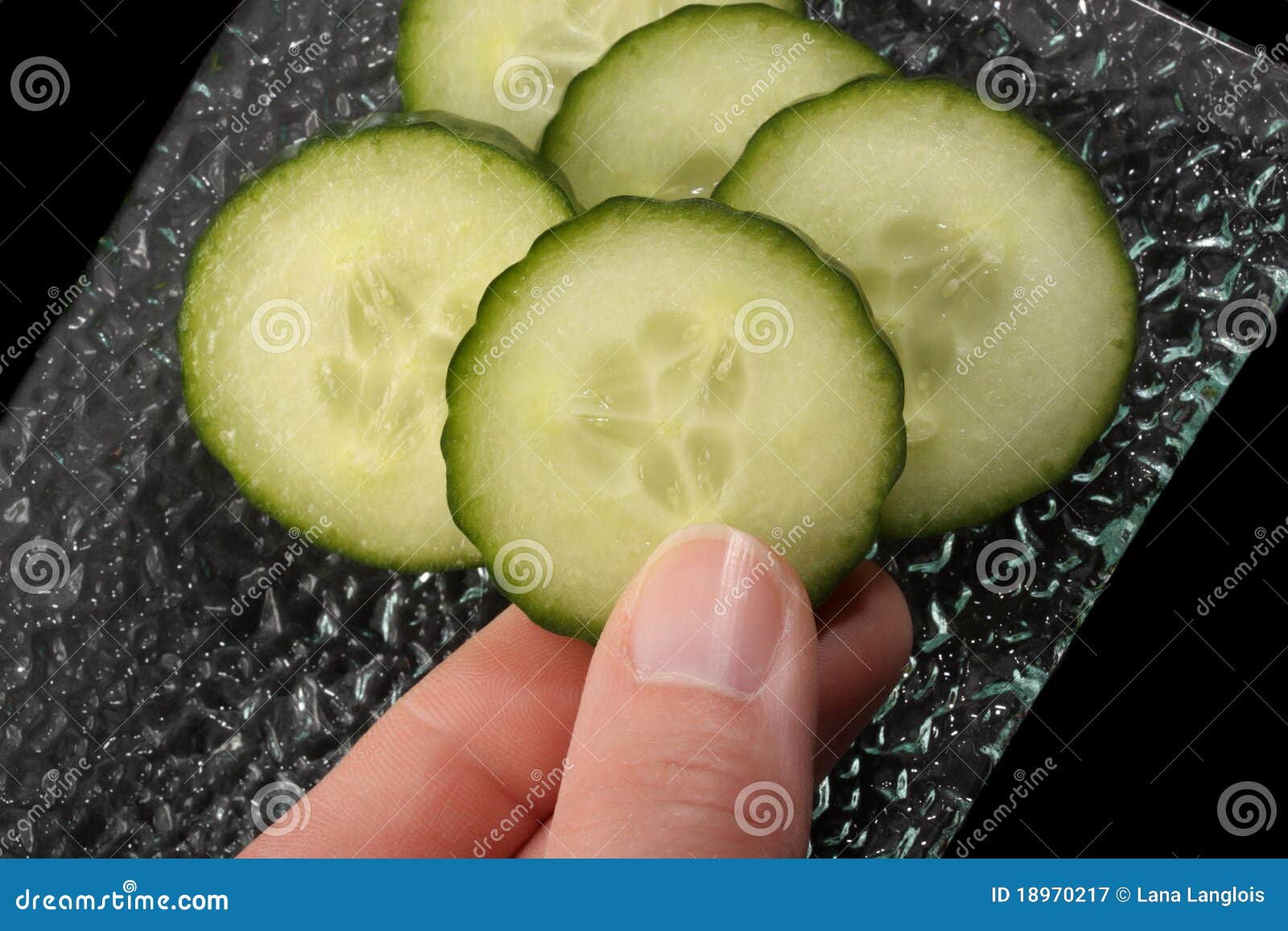 Plate of cucumber stock image. Image of healthy, glas - 18970217