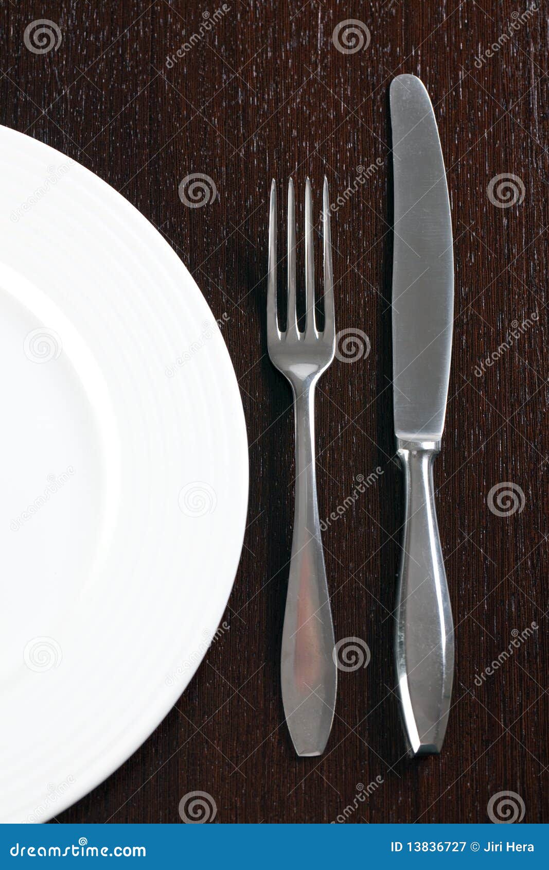Plate and cutlery stock image. Image of setting, dinner - 13836727