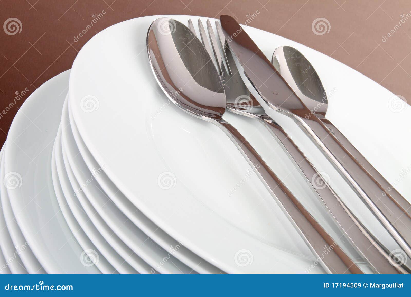 Plate and cutlery stock image. Image of stack, table - 17194509