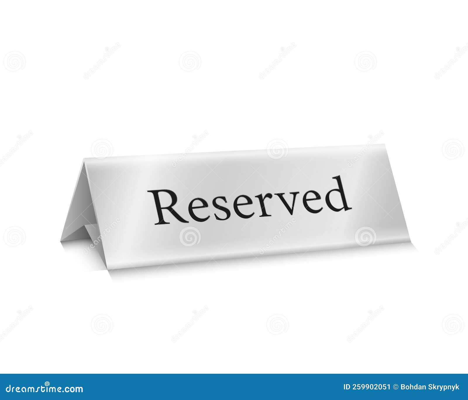 Plate 3d Reserved Template. Wide Triangular Sign that Place is Occupied ...