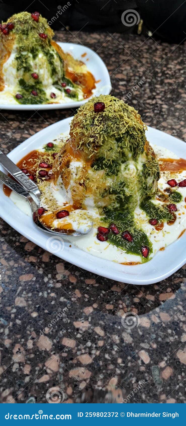 A plate of dahi bhalla stock photo. Image of lunch, dahi - 259802372