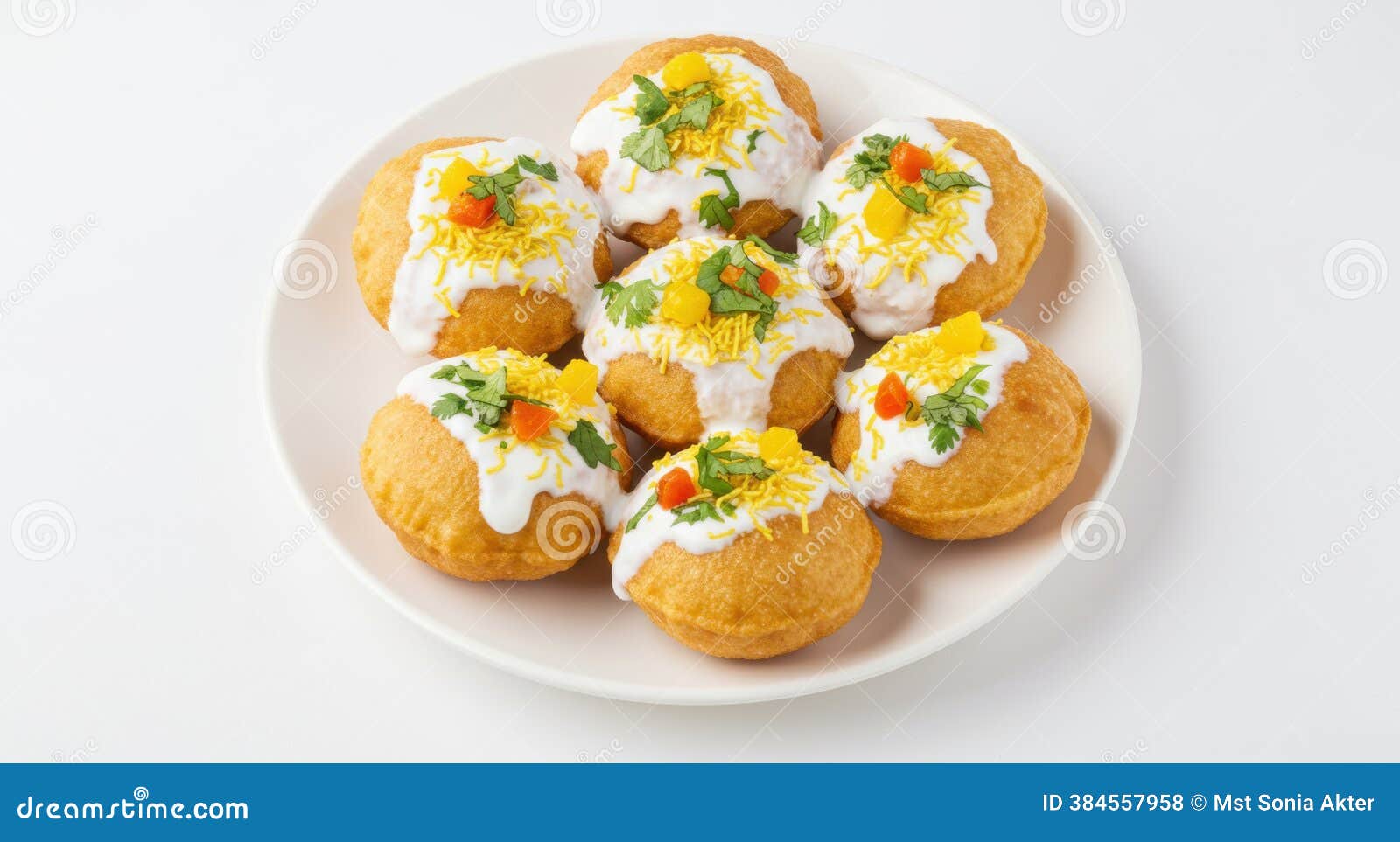 A Plate Of Sev Puri, Dahi Puri, And Pav Bhaji On A Vibrant Indian Table ...