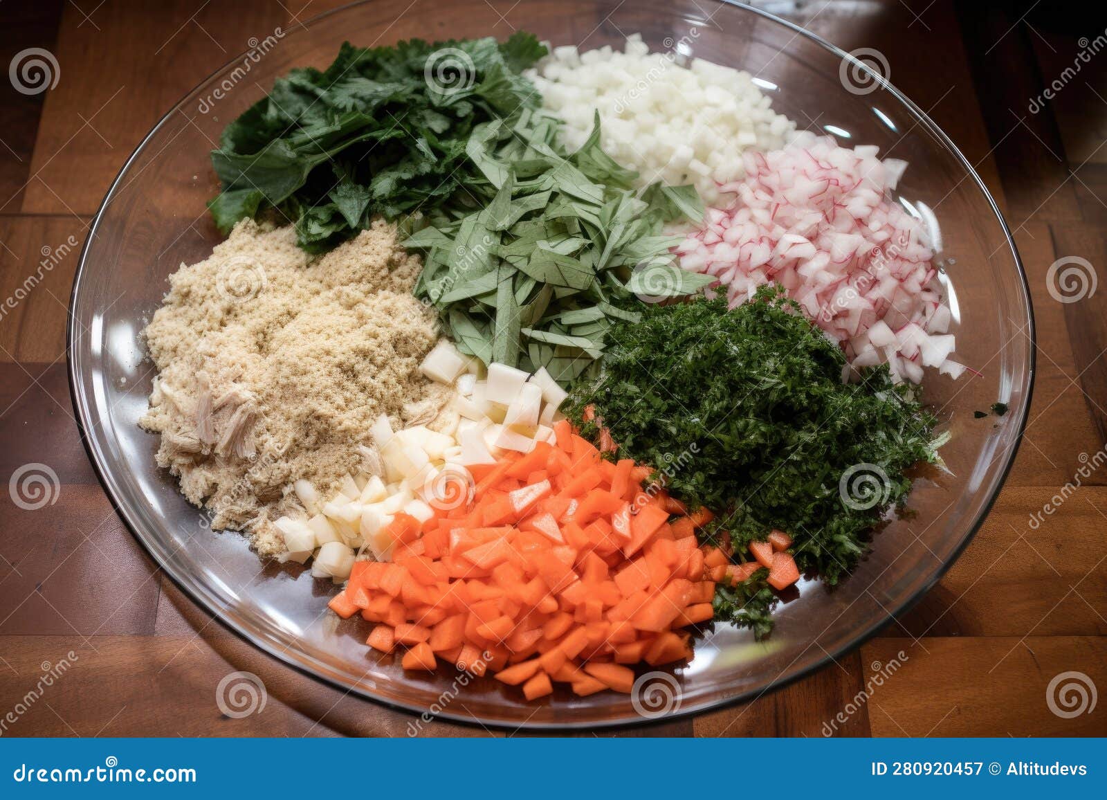 A Plate with Deconstructed Recipe Ingredients, Ready for Mixing and ...