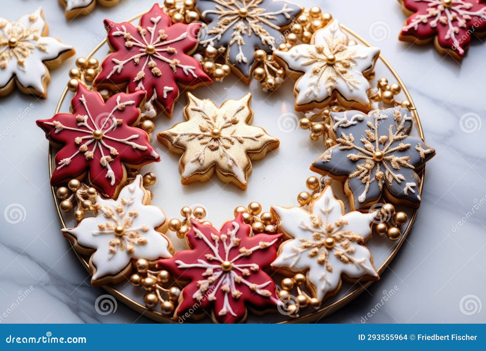 A Plate of Decorated Cookies on a Table. Stock Photo - Image of dessert ...