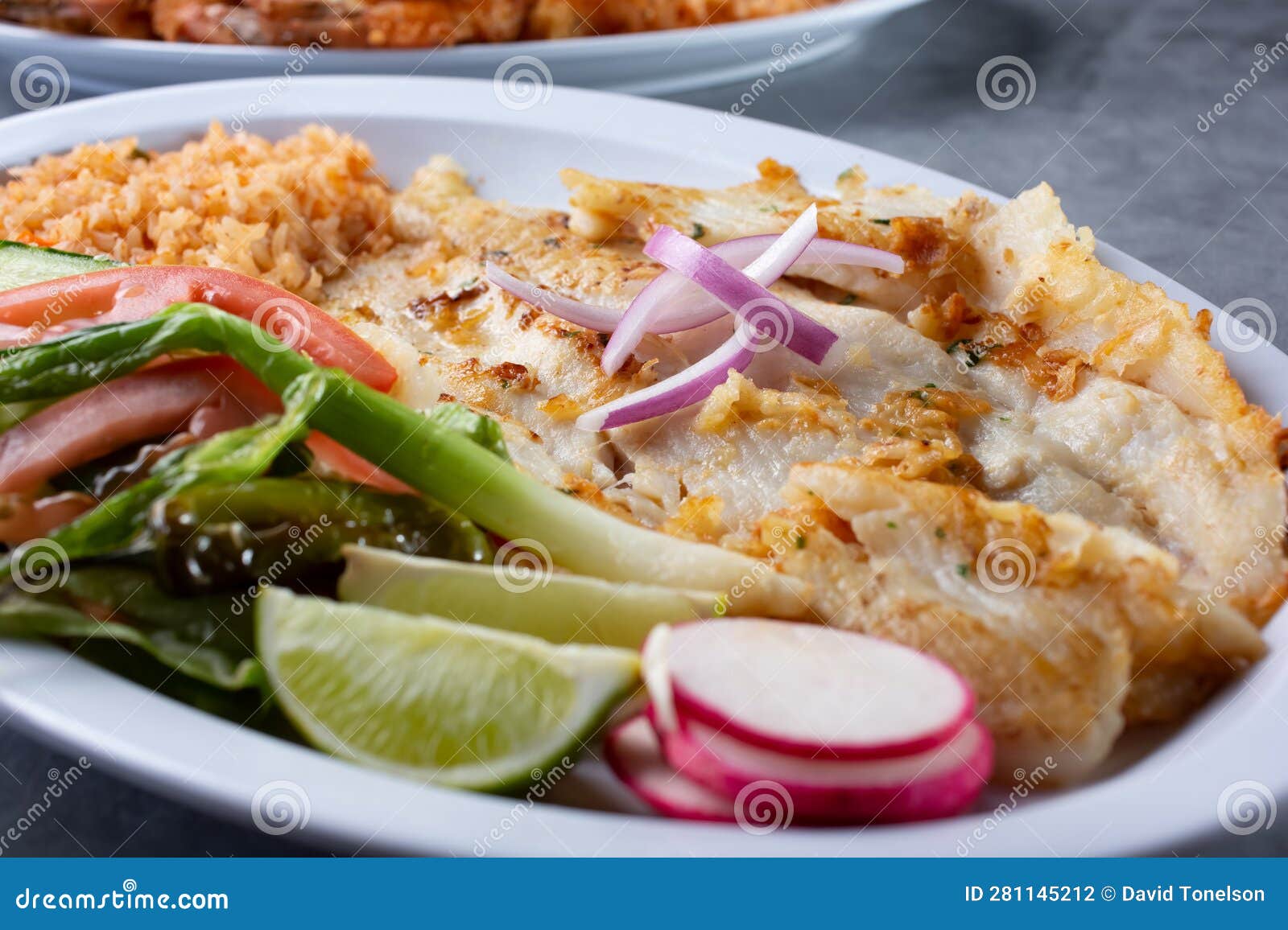 Plate of Deep Fried Tilapia Filet, Mexican Fried Fish Stock Photo ...