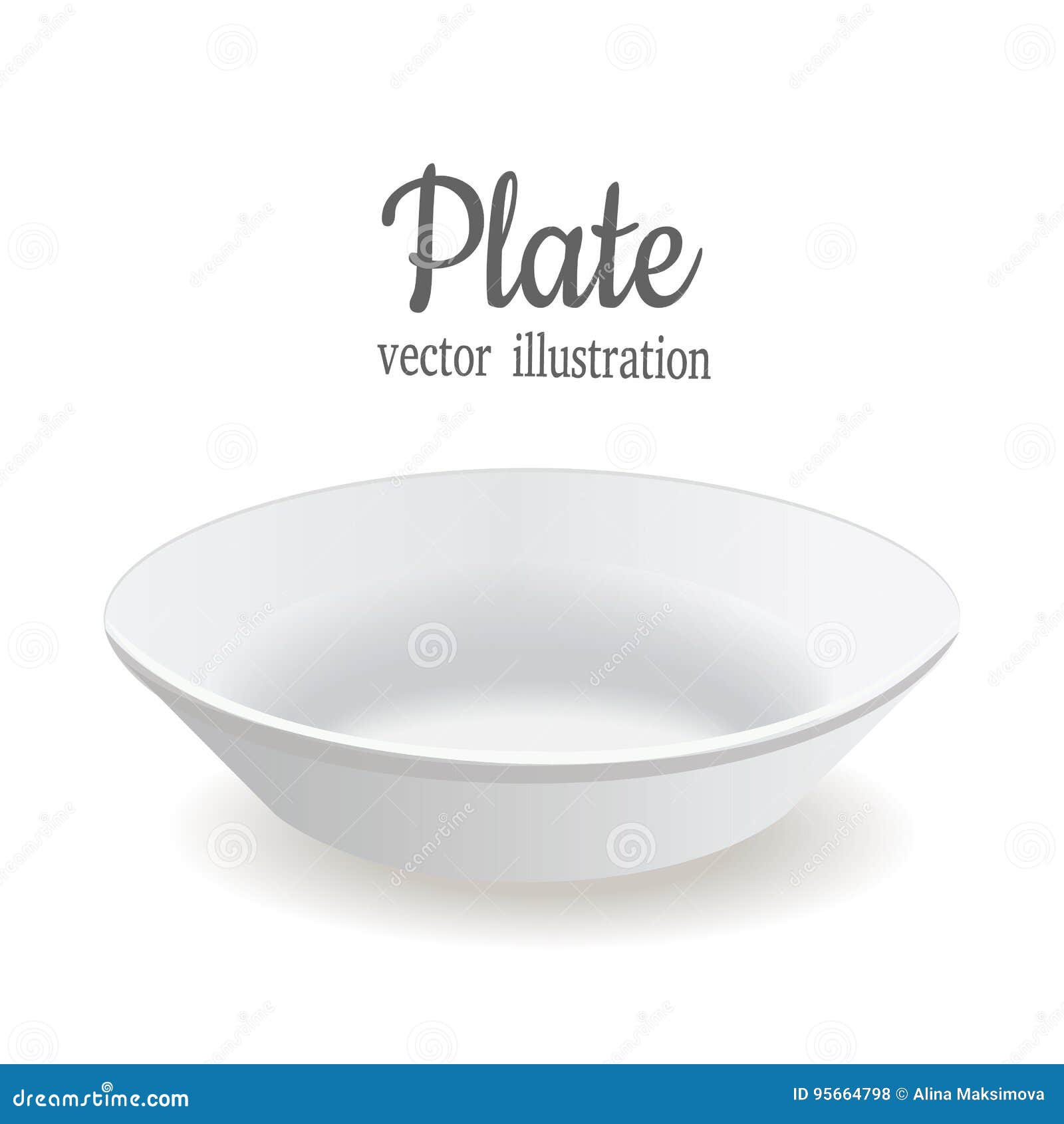 The Plate is Deep. White Plate Vector Stock Vector - Illustration of ...