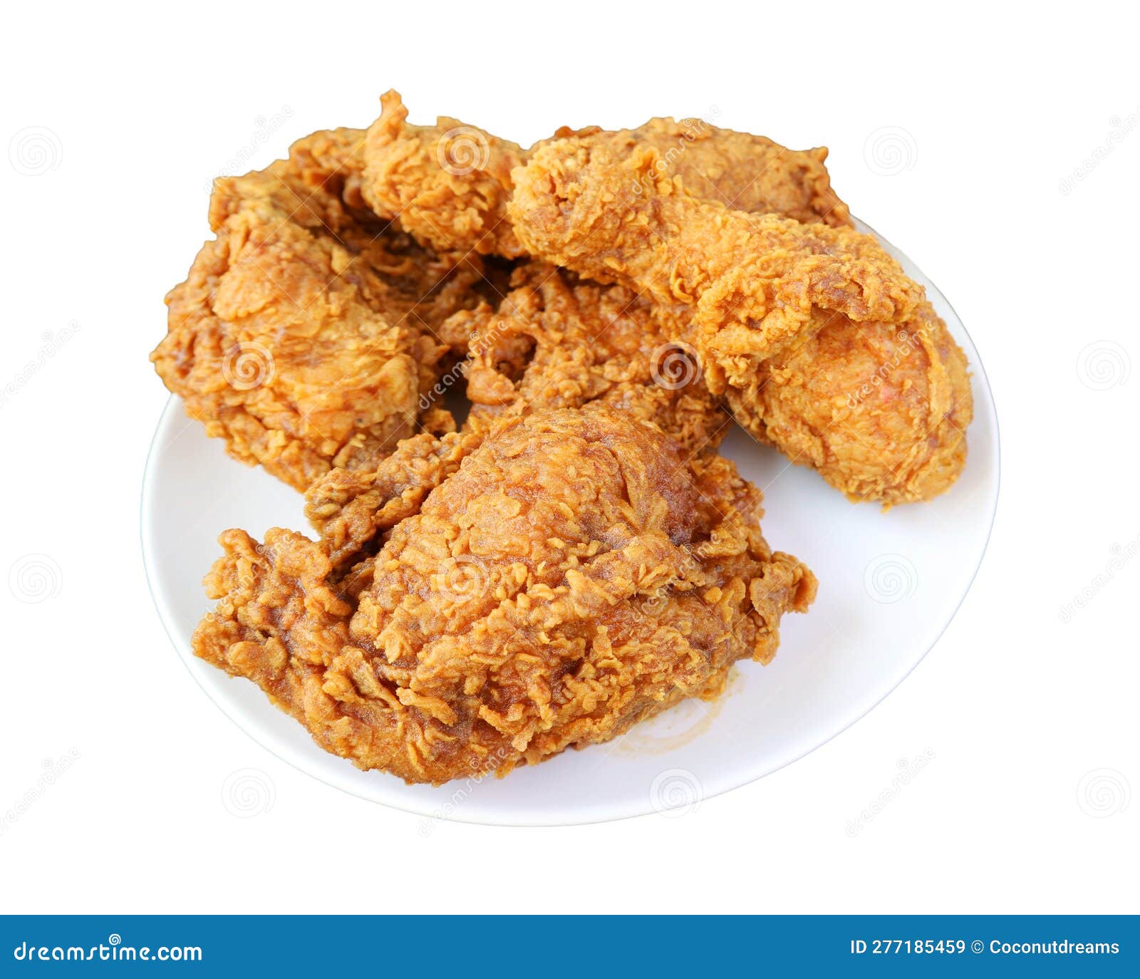 Plate Of Delectable Crispy Fried Chickens Isolated On Transparent ...