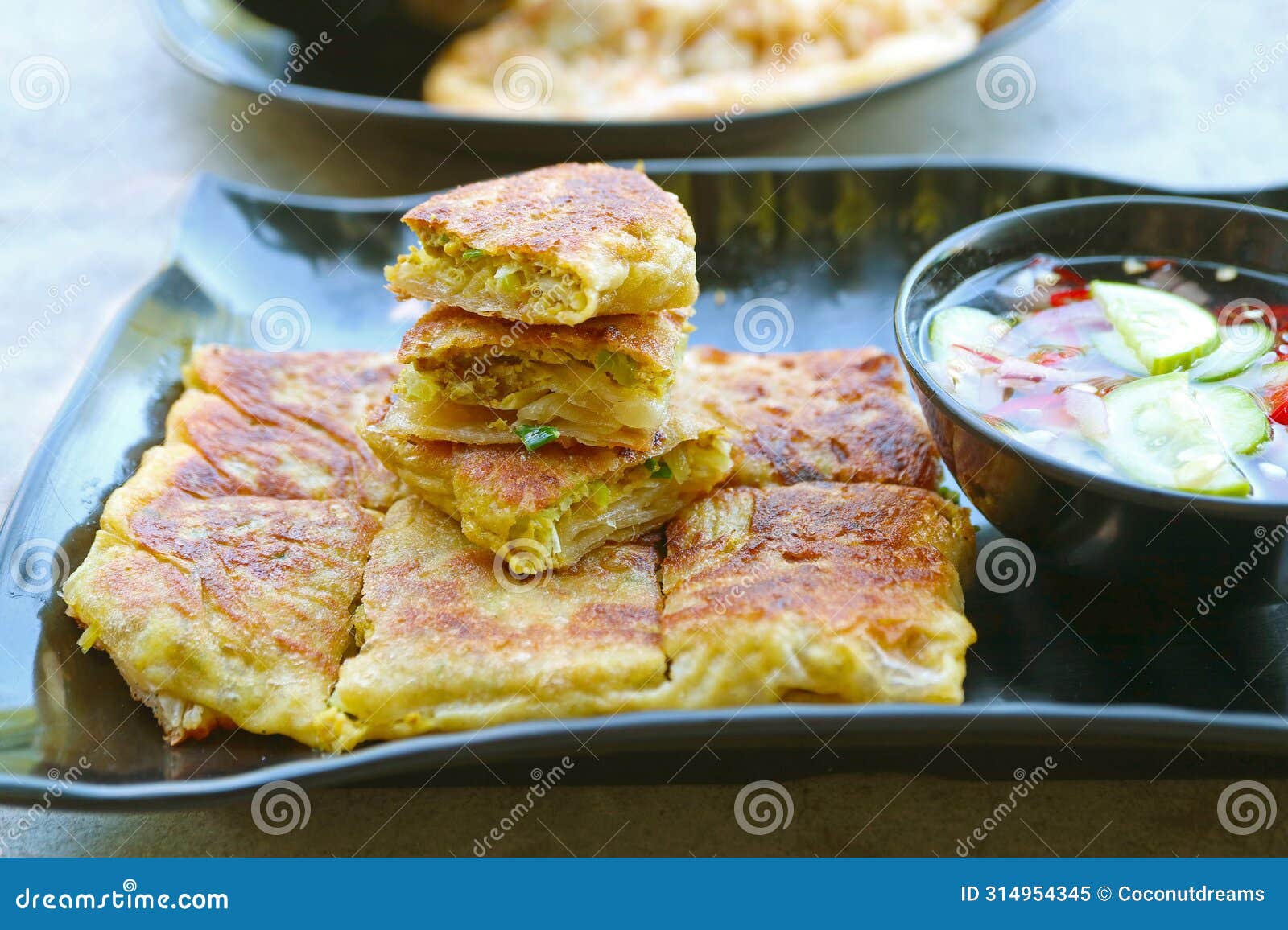Plate of Delectable Minced Beef Stuffed Roti Mataba Stock Image - Image ...