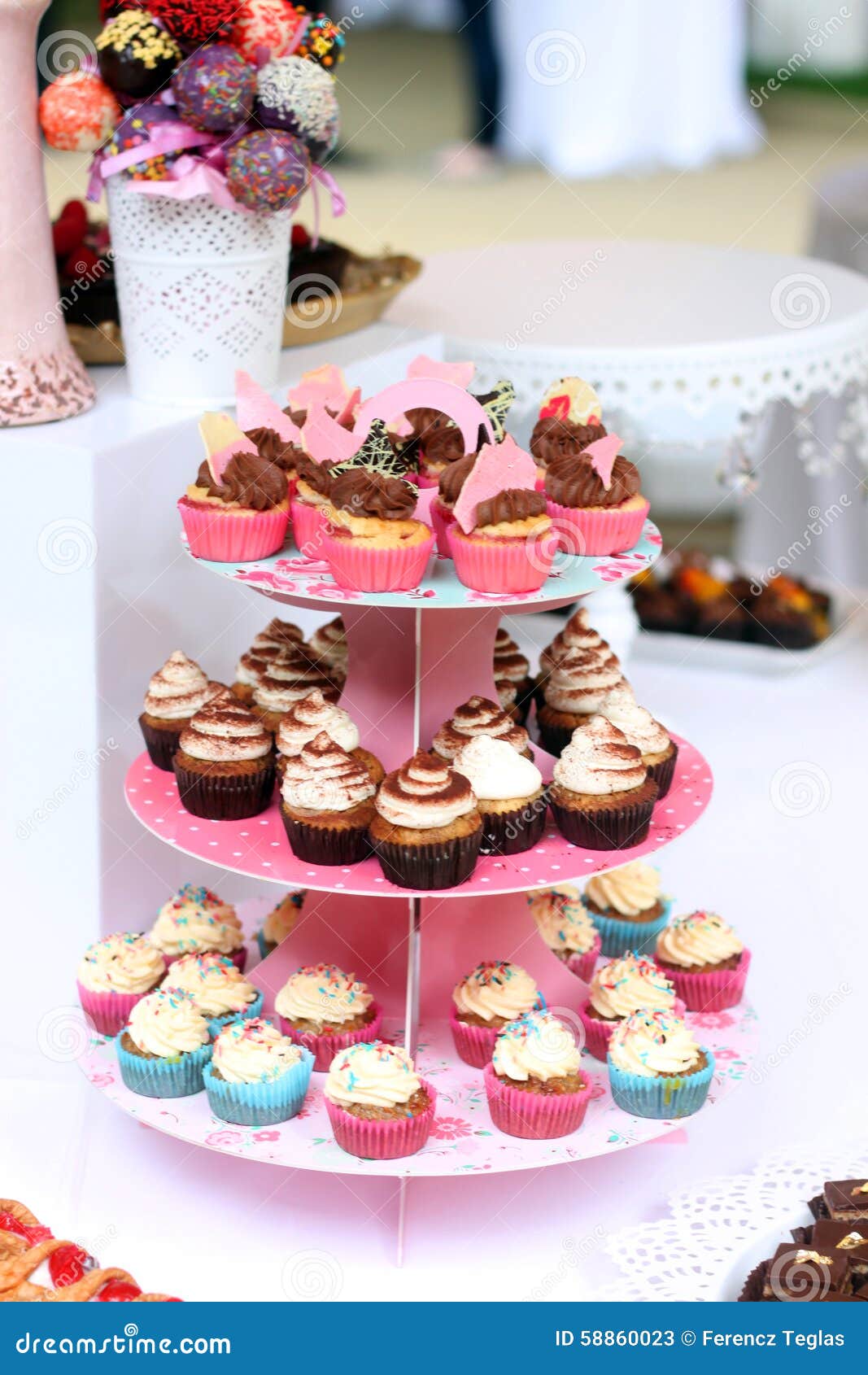Plate with delicious cakes stock image. Image of cakes - 58860023